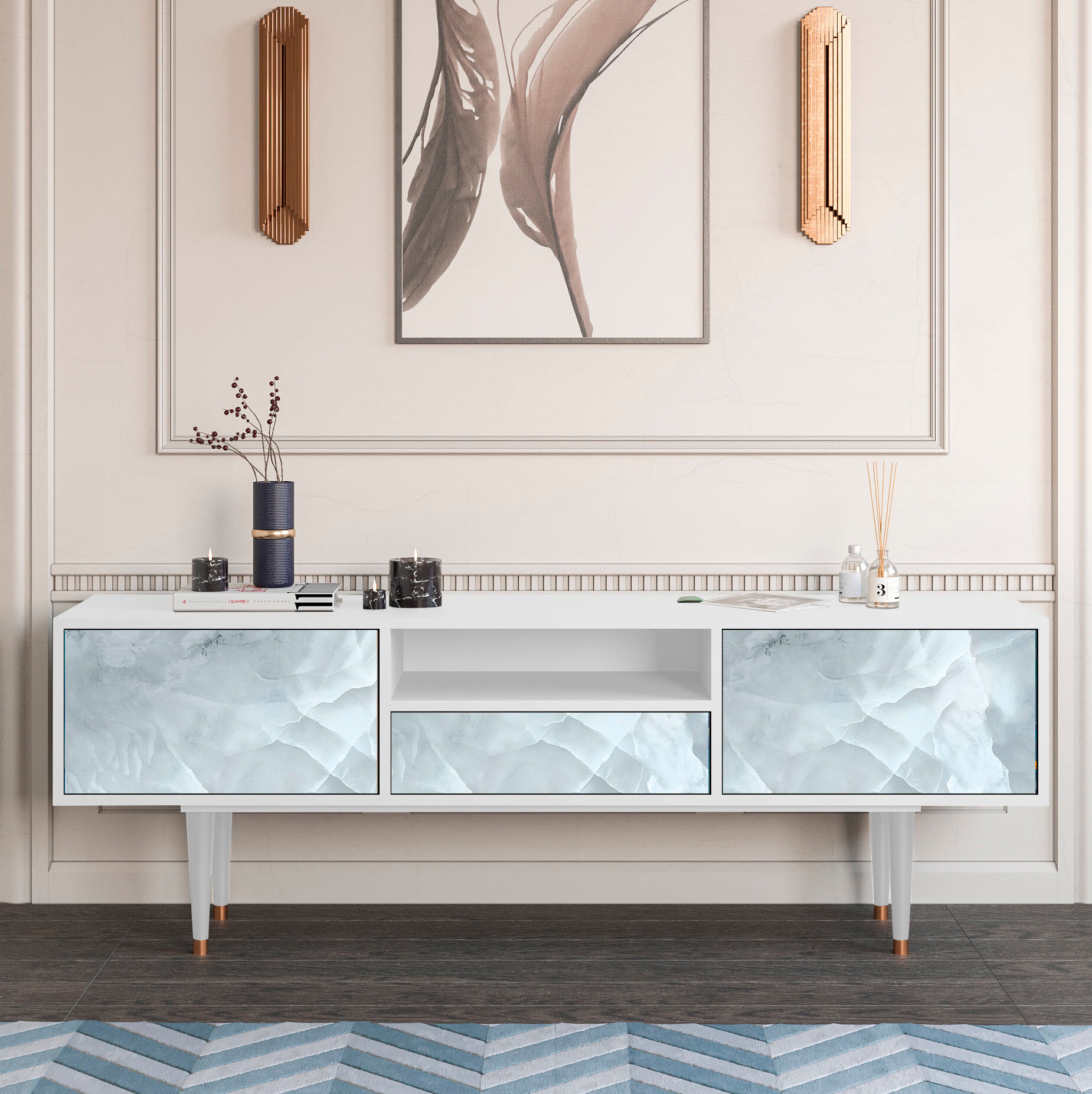 ТВ-Тумба - STORYZ - T6 The Onyx, Размер - 170 x 69 x 41 см, Цвет корпуса - , Белый