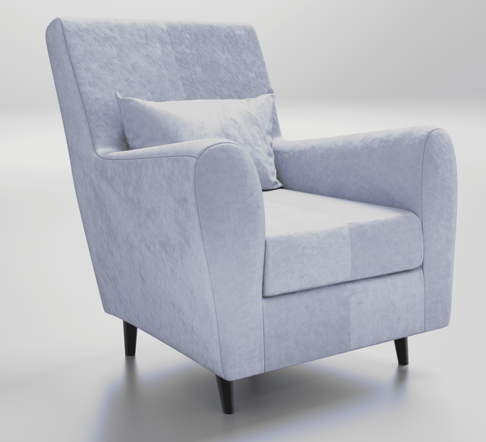 Кресло Легаси W&B, для отдыха, ткань: велюр, цвет: голубой
