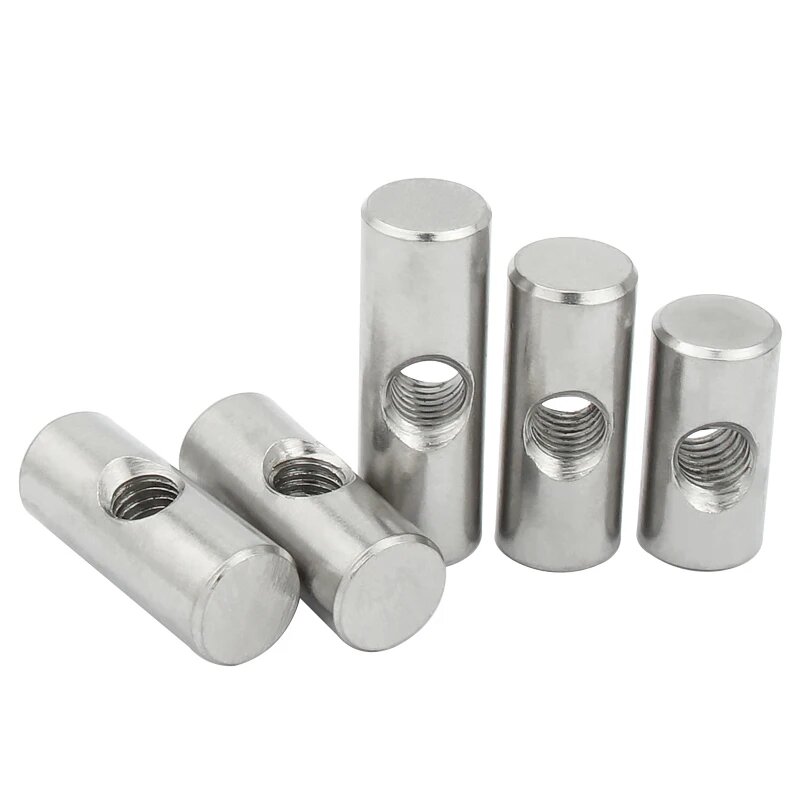 Бочковые гайки с перекрестным отверстием из нержавеющей стали M4 M5 M6 M5x18xM8, 5pcs