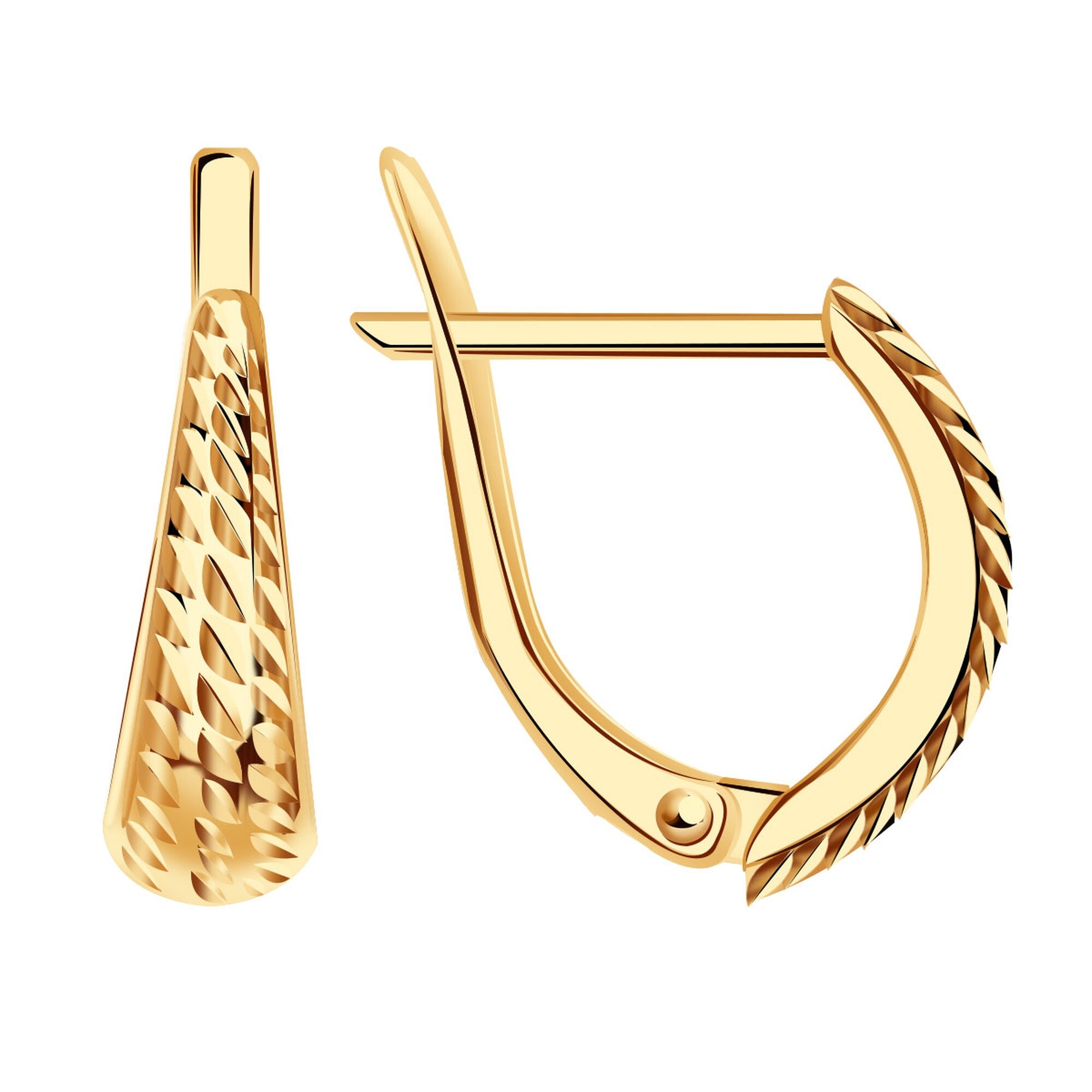 Серьги, красное золото, 585 проба