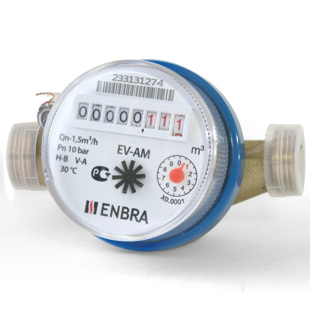 ENBRA EV-AM DN15 110 мм счетчик холодной воды без сгонов для квартир домов и коттеджей