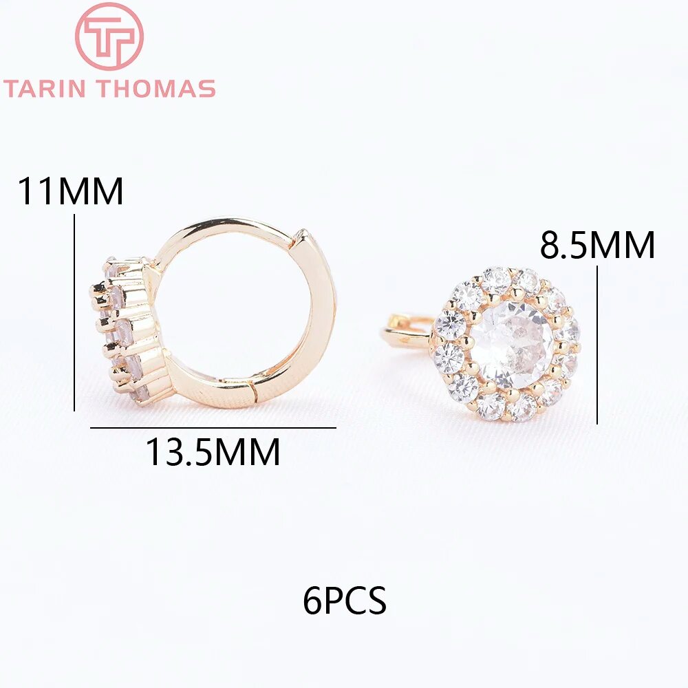 Серьги сердце из латуни с цирконием TARIN THOMAS 9512-24K Gold Color