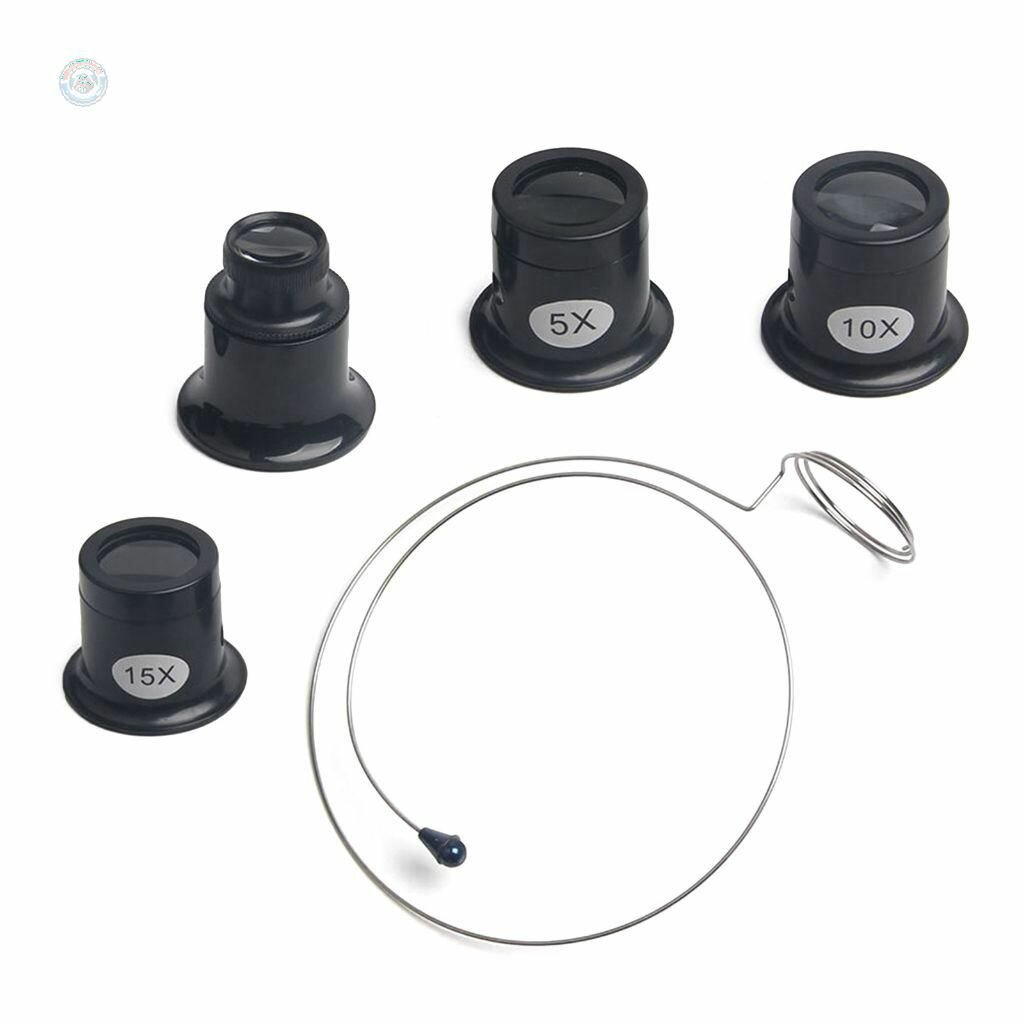 Лупа монтажная оптическая для часовщика и мастера рукоделия набор из 4 луп с увеличением для точного ремонта часов и ювелирных работ