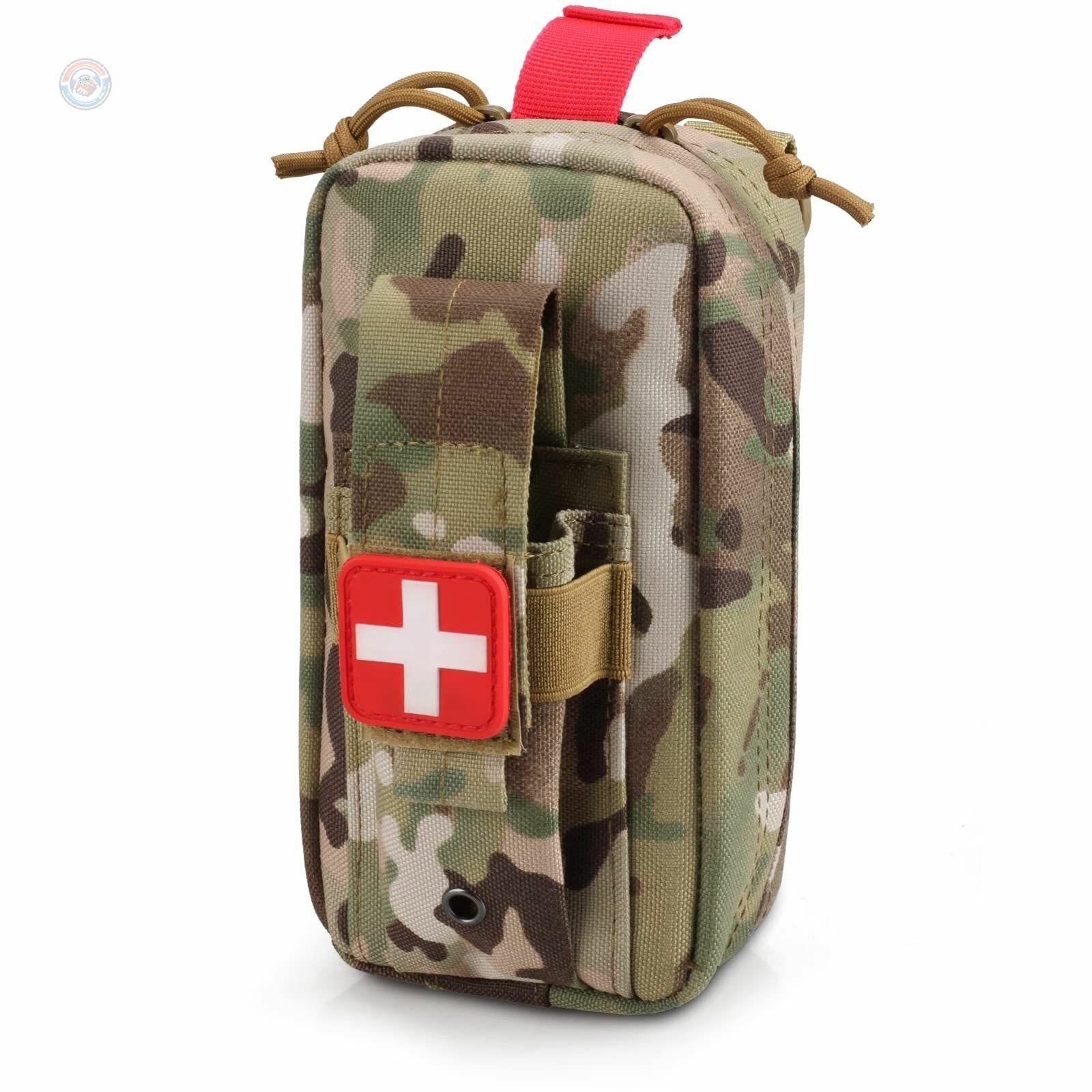 Тактическая сумка для аптечки BOOIU с креплением MOLLE, передним карманом для жгута и красной лентой для быстрого доступа