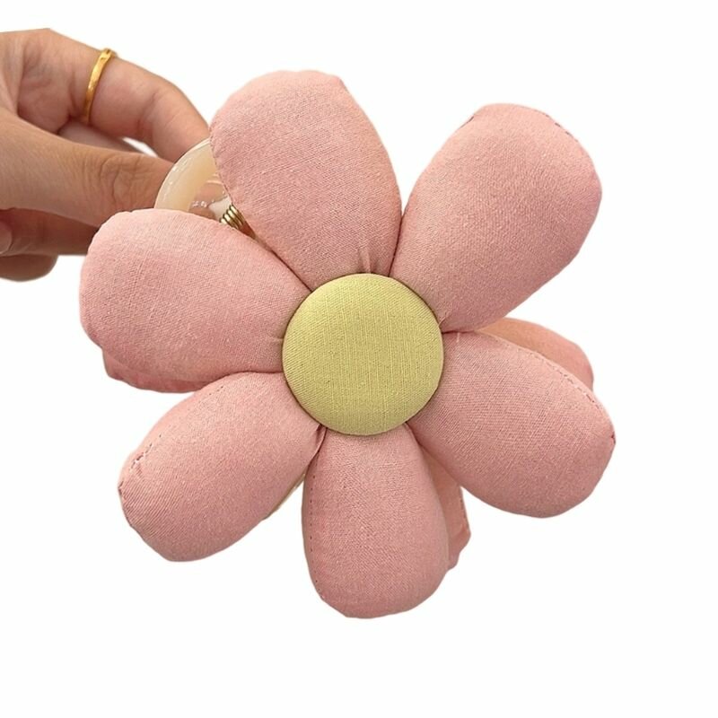 Заколка в виде цветка, на затылке, прически "пан", заколка "акула", украшения для головы-розовый