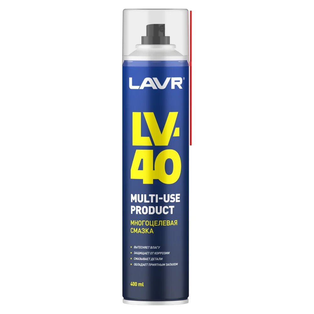 Многоцелевая смазка Лавр LV-40 Ln1485, аэрозоль, рабочая температура выше +14 °С, 400мл