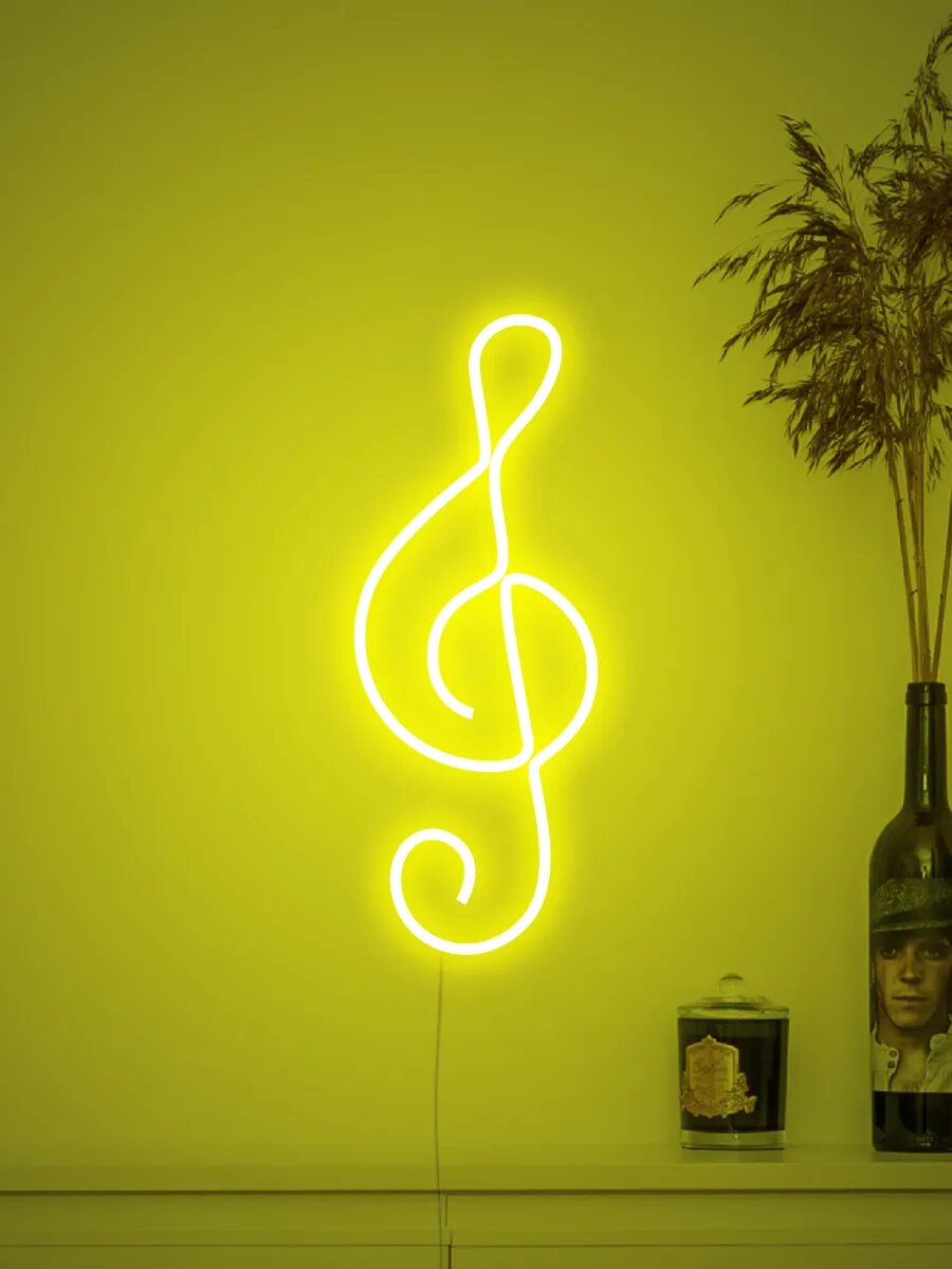 "Скрипичный ключ" неоновая лампа, светильник