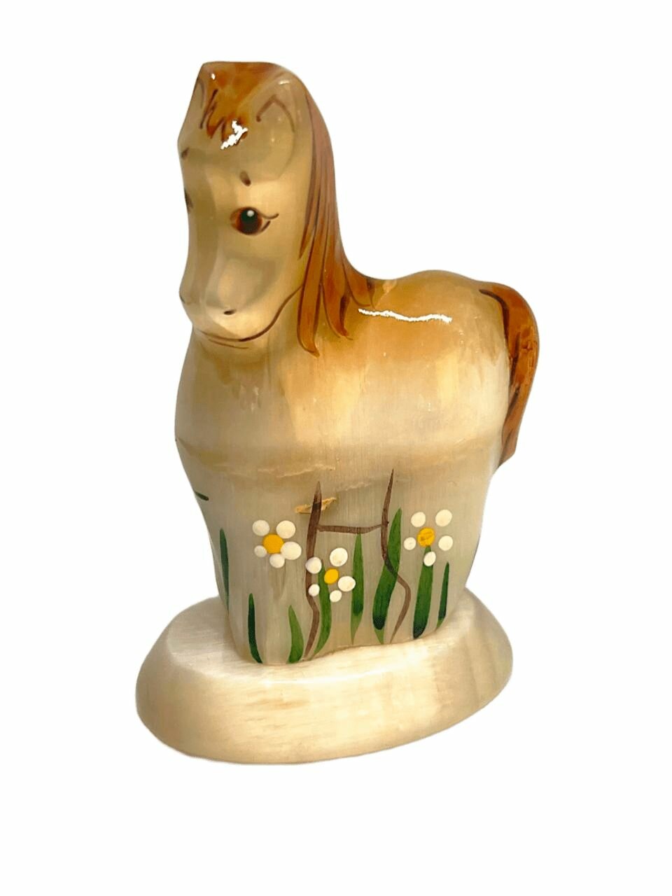 Статуэтка Лошадка в ромашках из Селенита