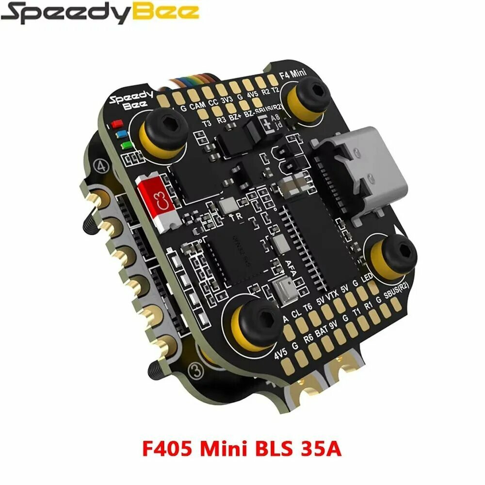 Полетный контроллер F405 MINI,35A BLHeli_S Mini V2+4-в-1 ESC,20х20 мм
