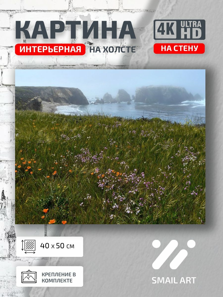 Картина на холсте интерьерная 40 на 50 на стену Утес Landscape для кабинета пейзаж интерьер
