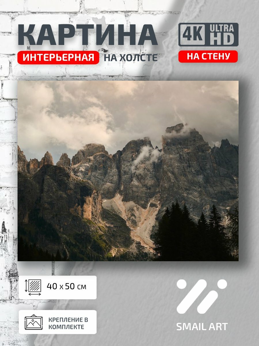 Картина на холсте интерьерная 40 на 50 на стену Облака Landscape для гостиной пейзаж декор