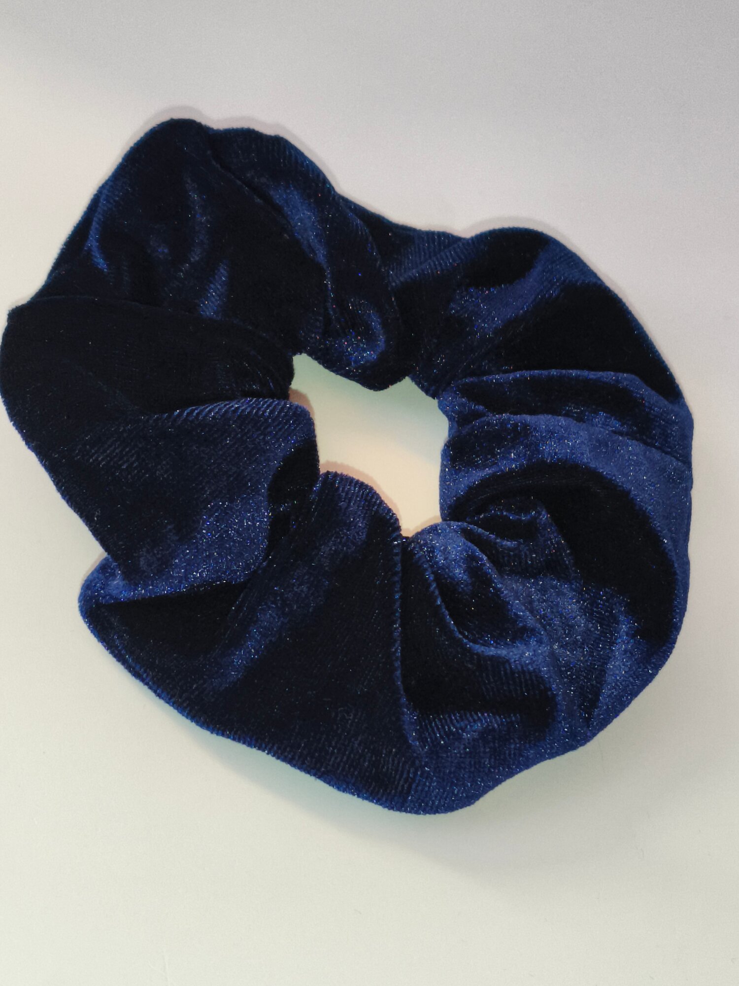 Резинка для волос бархатная, d 13 см, цвет темно-синий