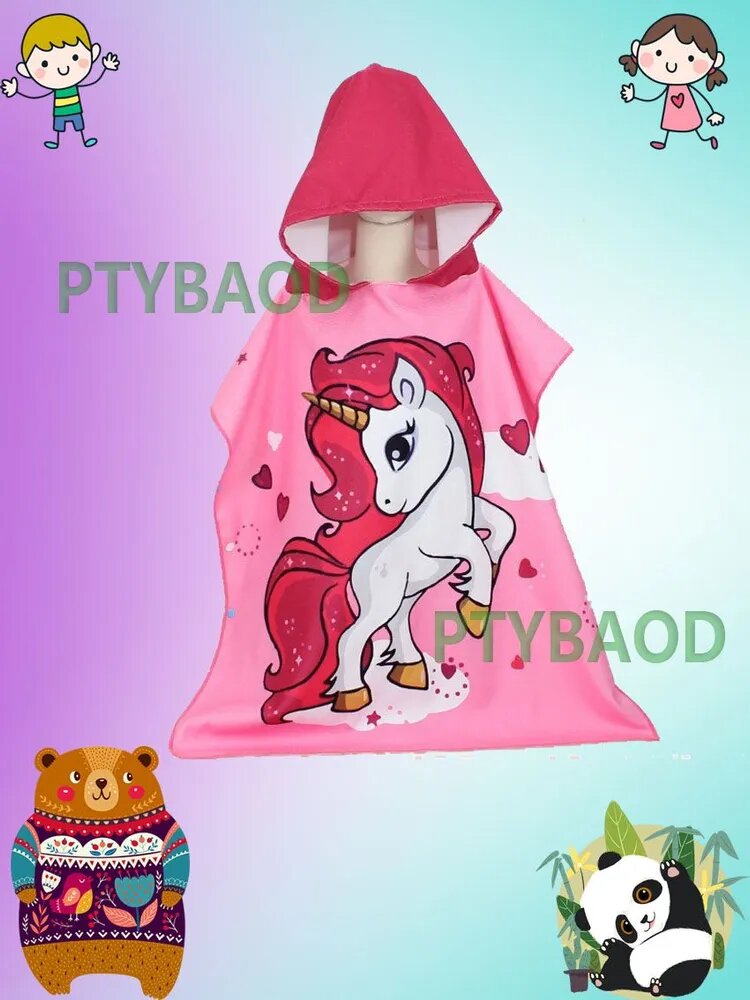 Полотенце детское, Полиэстер, 70x150 см, разноцветный