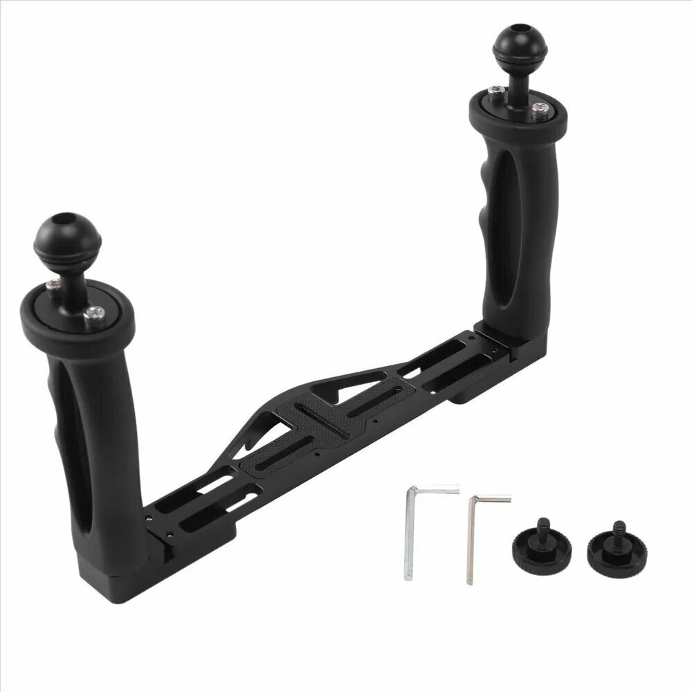 Двойной ручной стабилизатор для подводной камеры, водонепроницаемый чехол с двойной ручкой для купольного порта