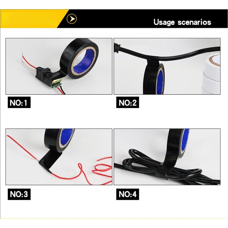 1 комплект из 6 штук, 5 метров огнестойкой изоленты из ПВХ и водонепроницаемой изоленты