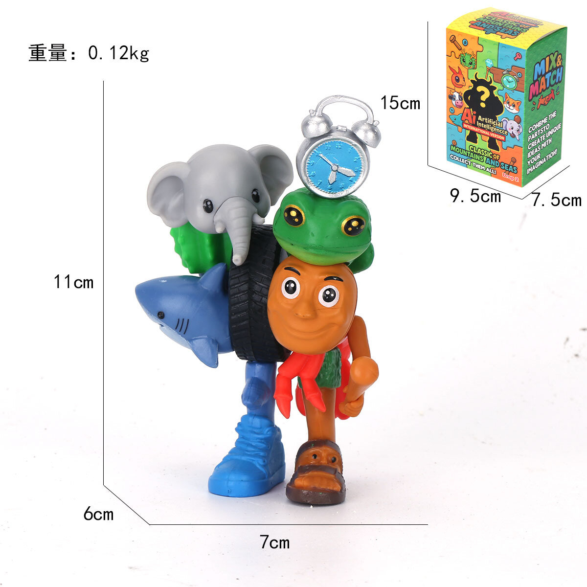 Tungtungsahur Классические фигурки гор и морей, включая акул, кактусы, слонов и деревянные человечки из палочек.