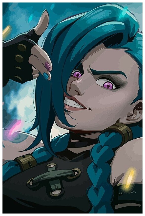 Картина по номерам на холсте мульфильм Arcane (Вай, Паудэр, Джинкс, LOL, Лига Легенд) - 8397 В 60x40