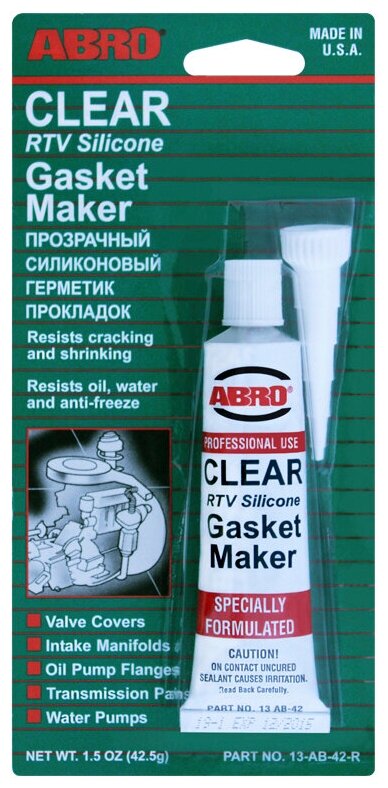 ABRO Герметик прокладок до 260С прозрачный 42,5г 13-AB-42-RW