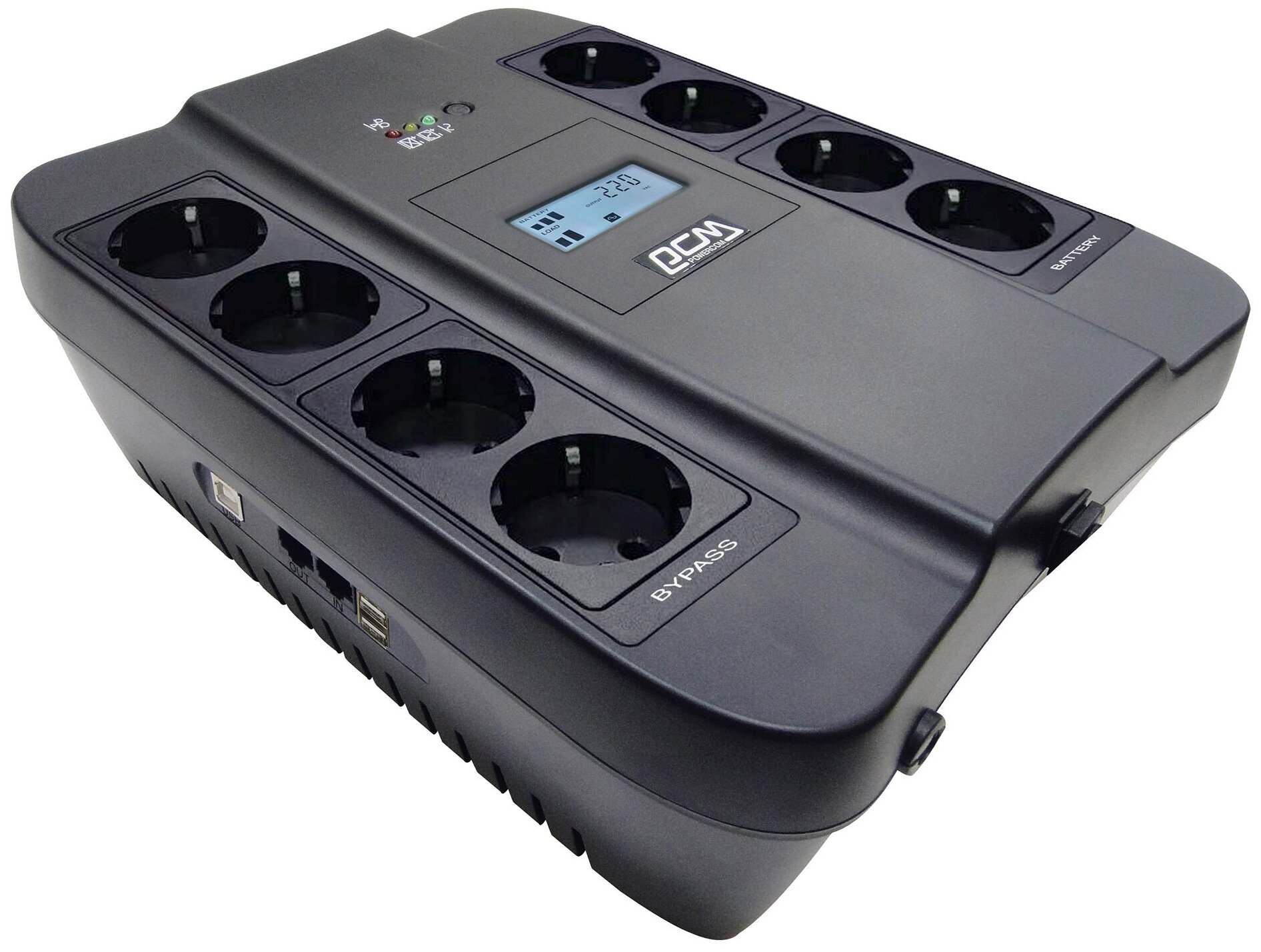 ИБП Powercom Spider SPD-1100U LCD USB 1100VA/605W черный