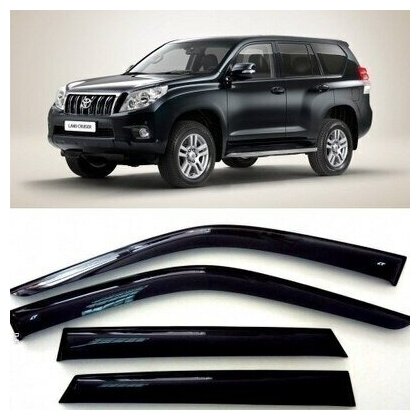 Дефлекторы боковых окон TOYOTA Land Cruiser Prado Тойота Ланд Крузер Прадо 120 (2003-2009) / LEXUS Лексус GX 470