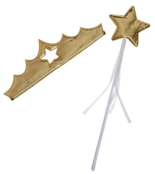 Карнавальный набор "Звездочка" 2 предмета: корона, жезл