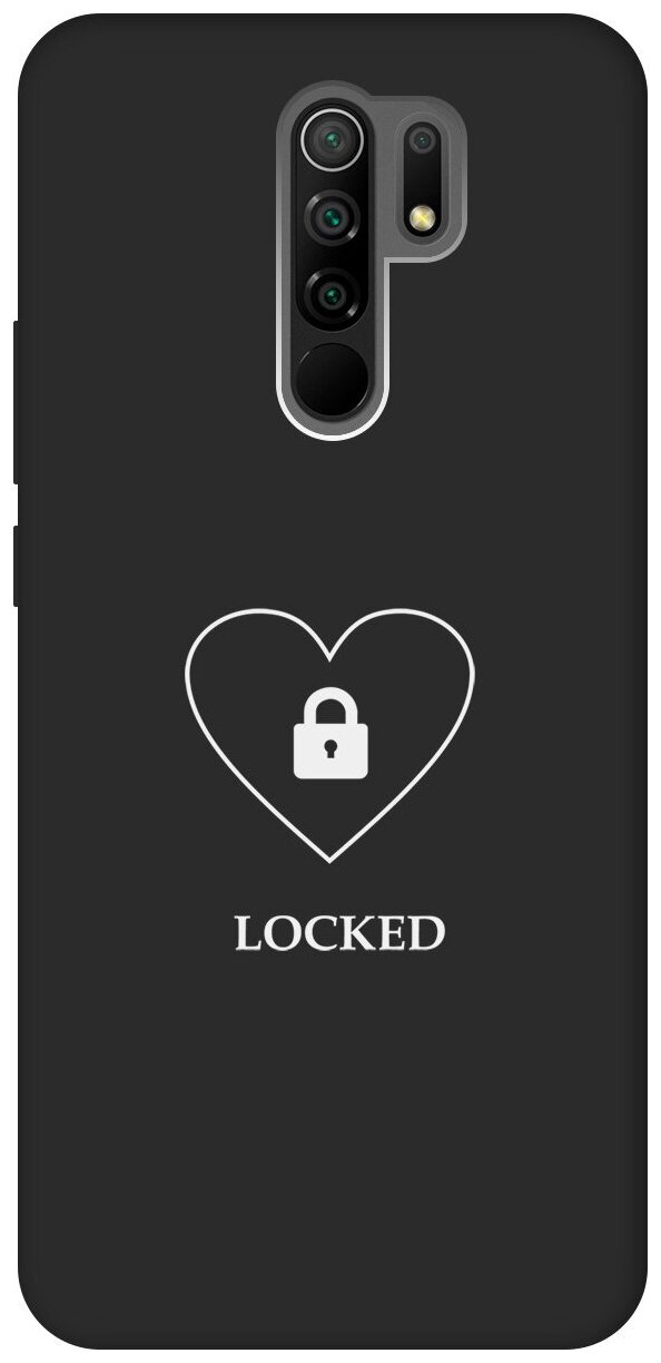 Матовый чехол Locked W для Xiaomi Redmi 9 / Сяоми Редми 9 с 3D эффектом черный