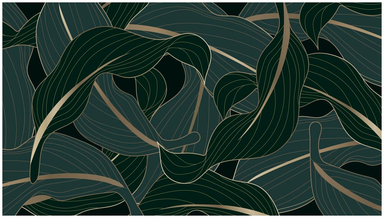 Фотообои Уютная стена "Кружение темных листьев" 480х270 см Виниловые Бесшовные (единым полотном)