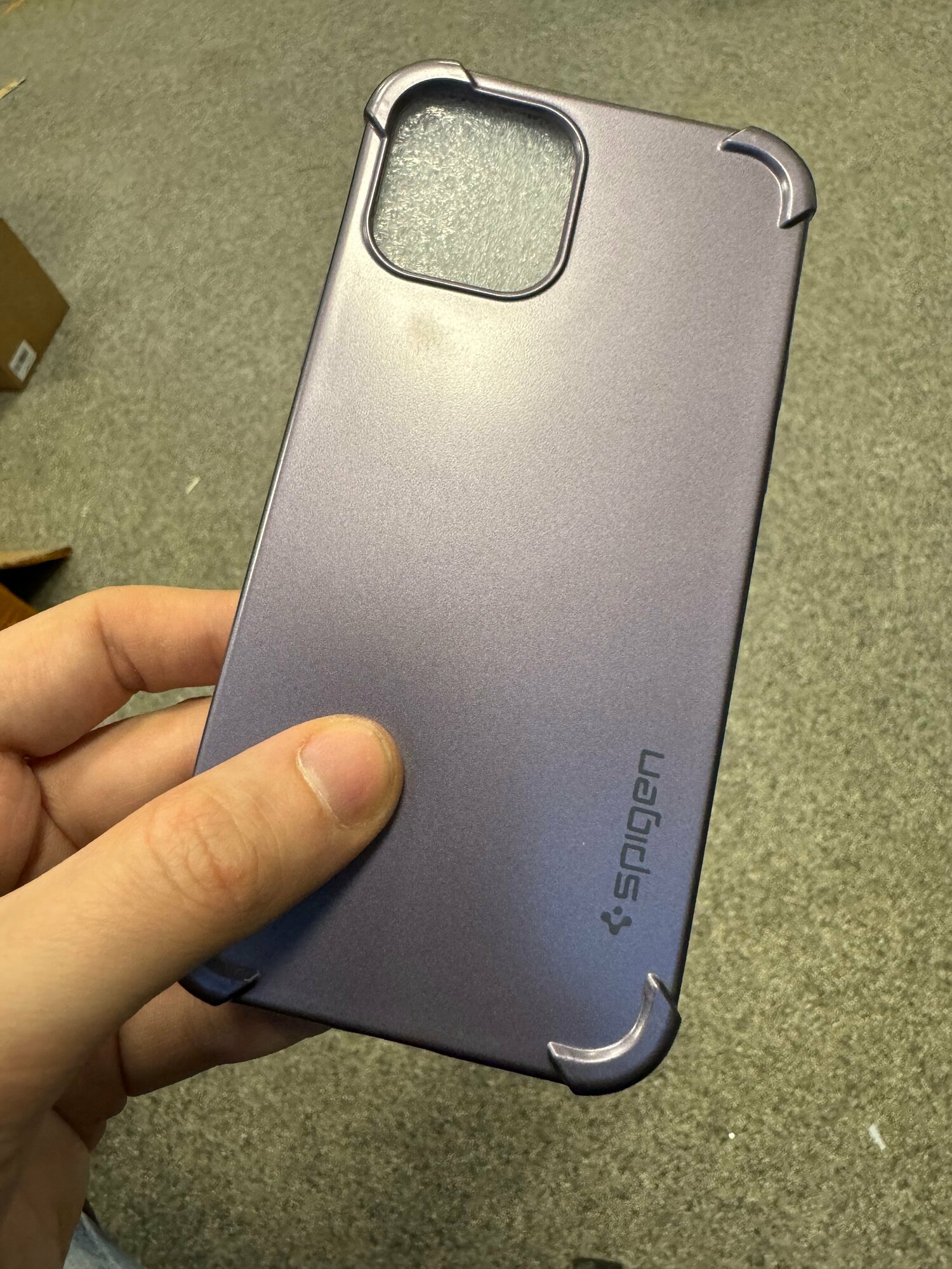 Чехол панель накладка бампер MyPads SPIGEN для iPhone 12 Pro (6.1) тонкая силиконовая крышка светло-серая