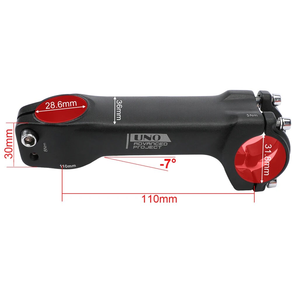 UNO Вынос руля MTB 70-120 мм песочно-черный Красный, 31.8x110mm stem -7