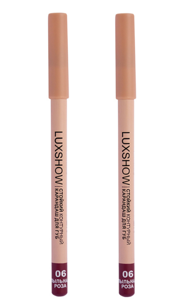 Стойкий контурный карандаш для губ Витэкс Luxsho, тон 06 Пыльная роза, 2 шт