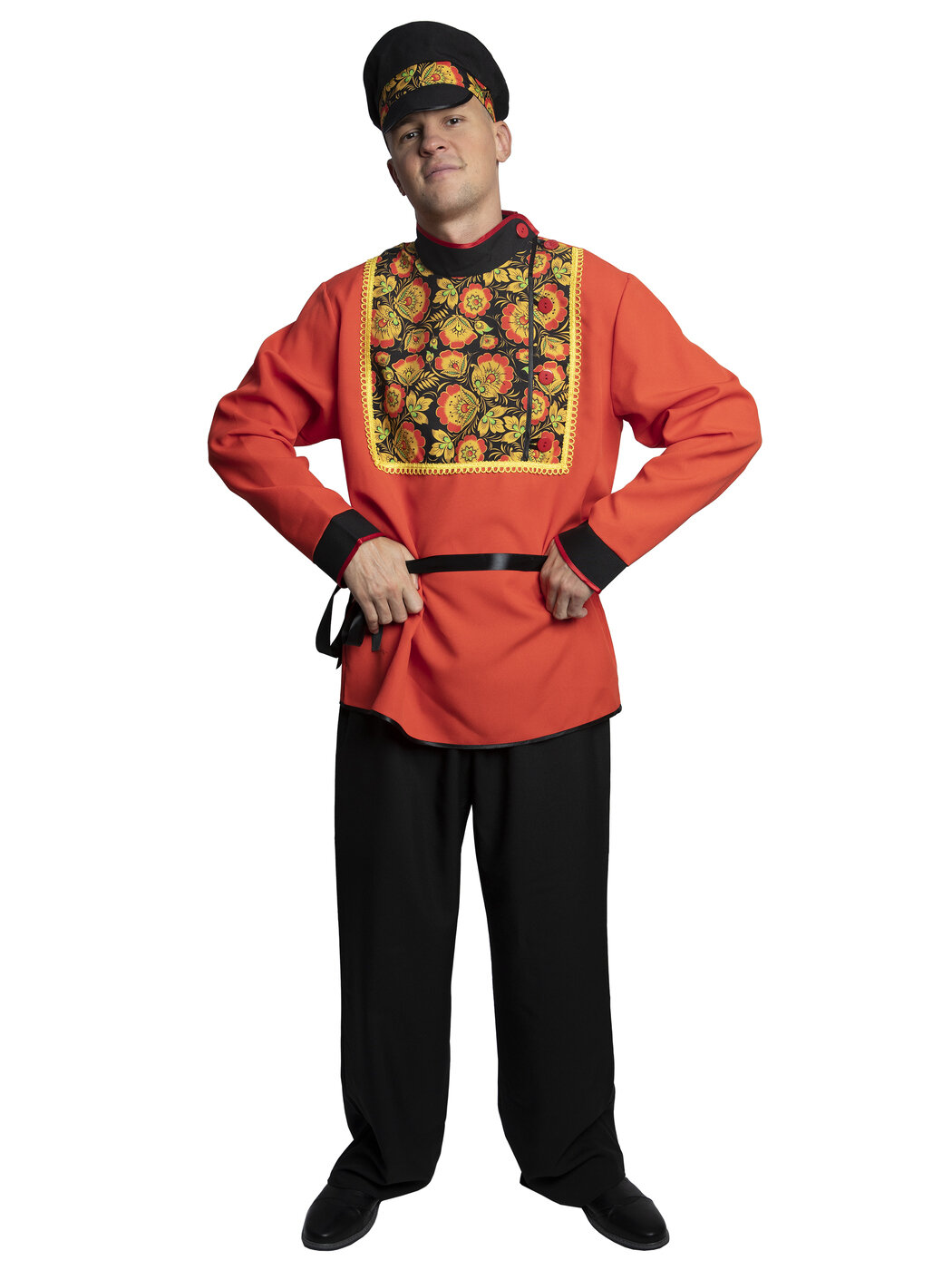 Мужской карнавальный костюм «Хохлома» рост 176 см (р.50) — русский сувенир!