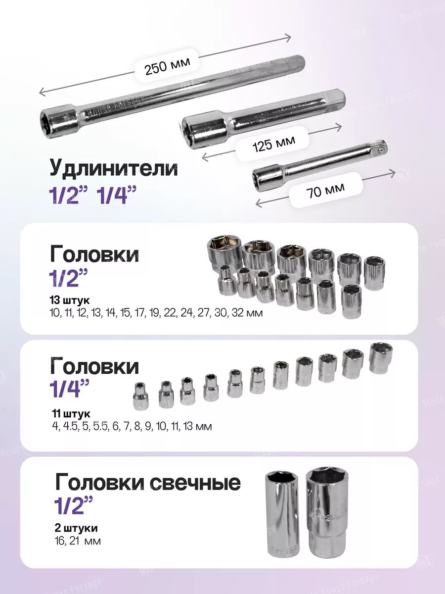 Набор инструментов, 52 предмета — фото 1