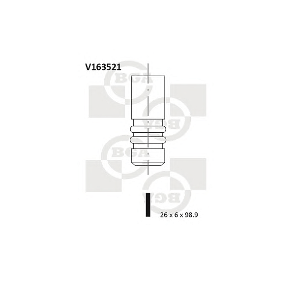 BGA V163521 (030109611S) клапан выпускной 26x6x98.9 Seat (Сеат) arosa / Cordoba (Кордоба) / Ibiza (Ибиза) III / VW Polo