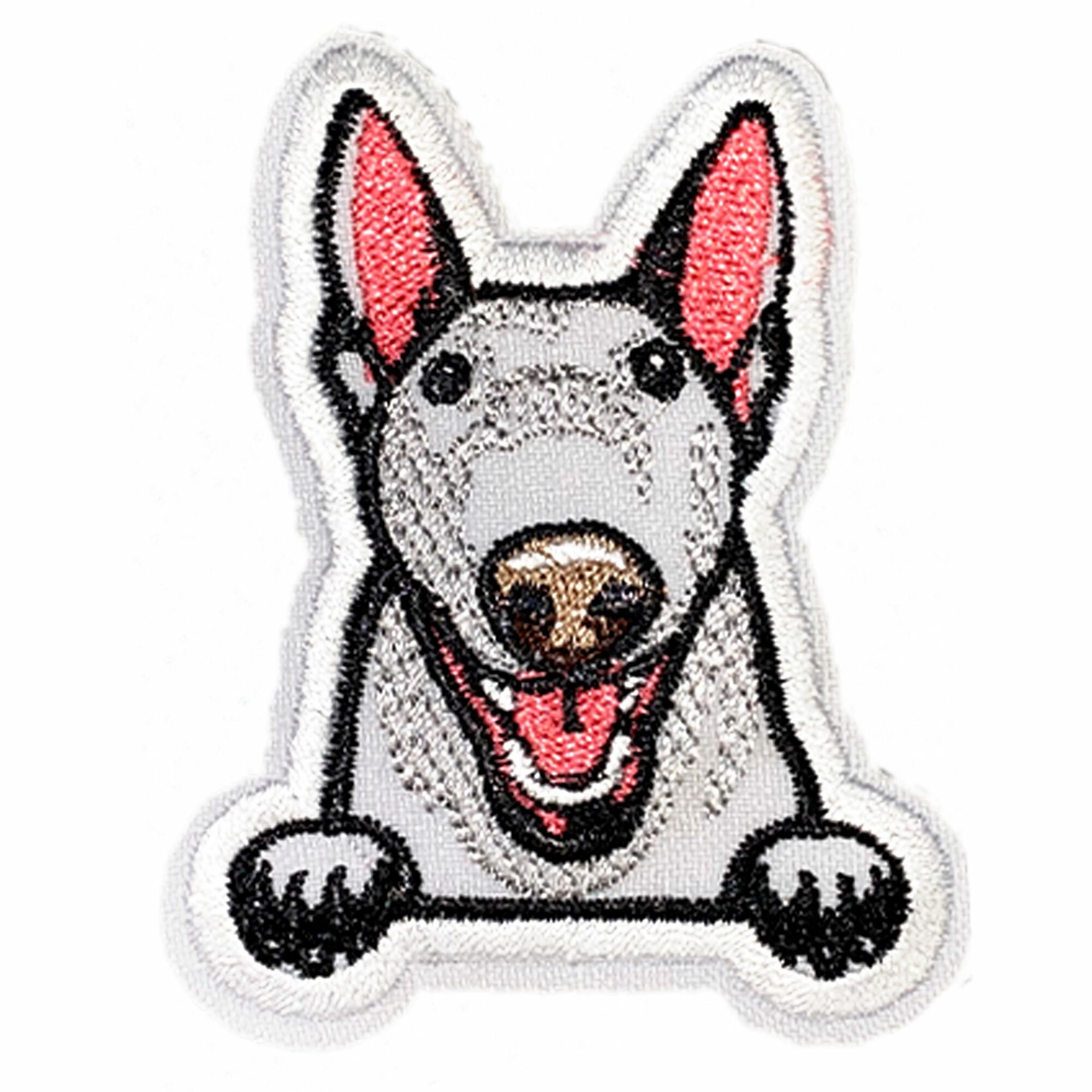 Нашивка, шеврон, патч (patch) на липучке Собака Бультерьер, размер 7*9 см