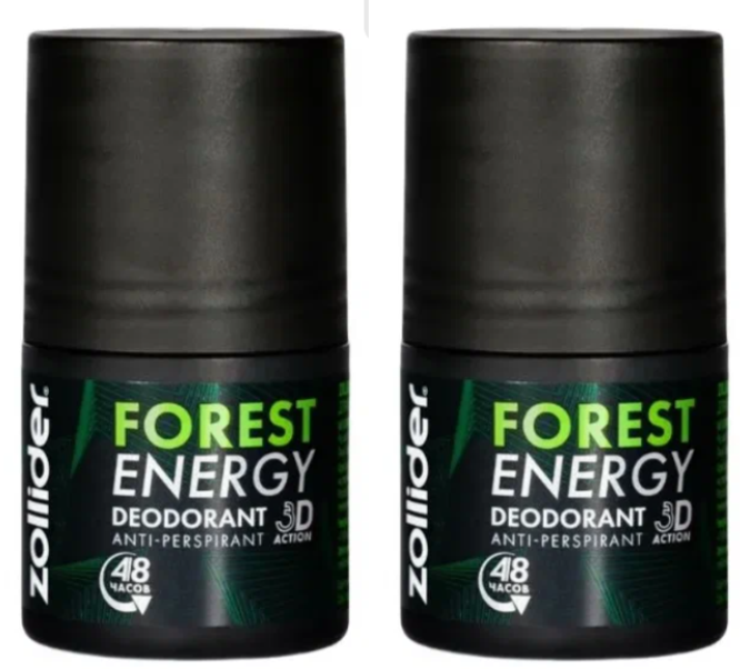 Дезодорант Zollider Forest energy, для мужчин, 50 мл, 2 шт