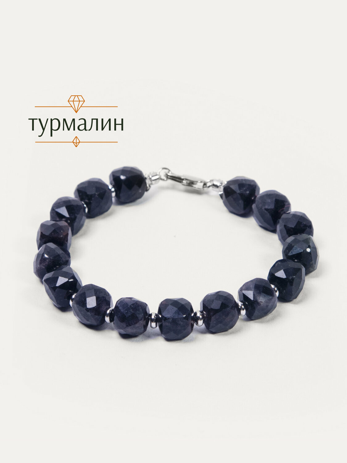 Браслет-нить, турмалин черный