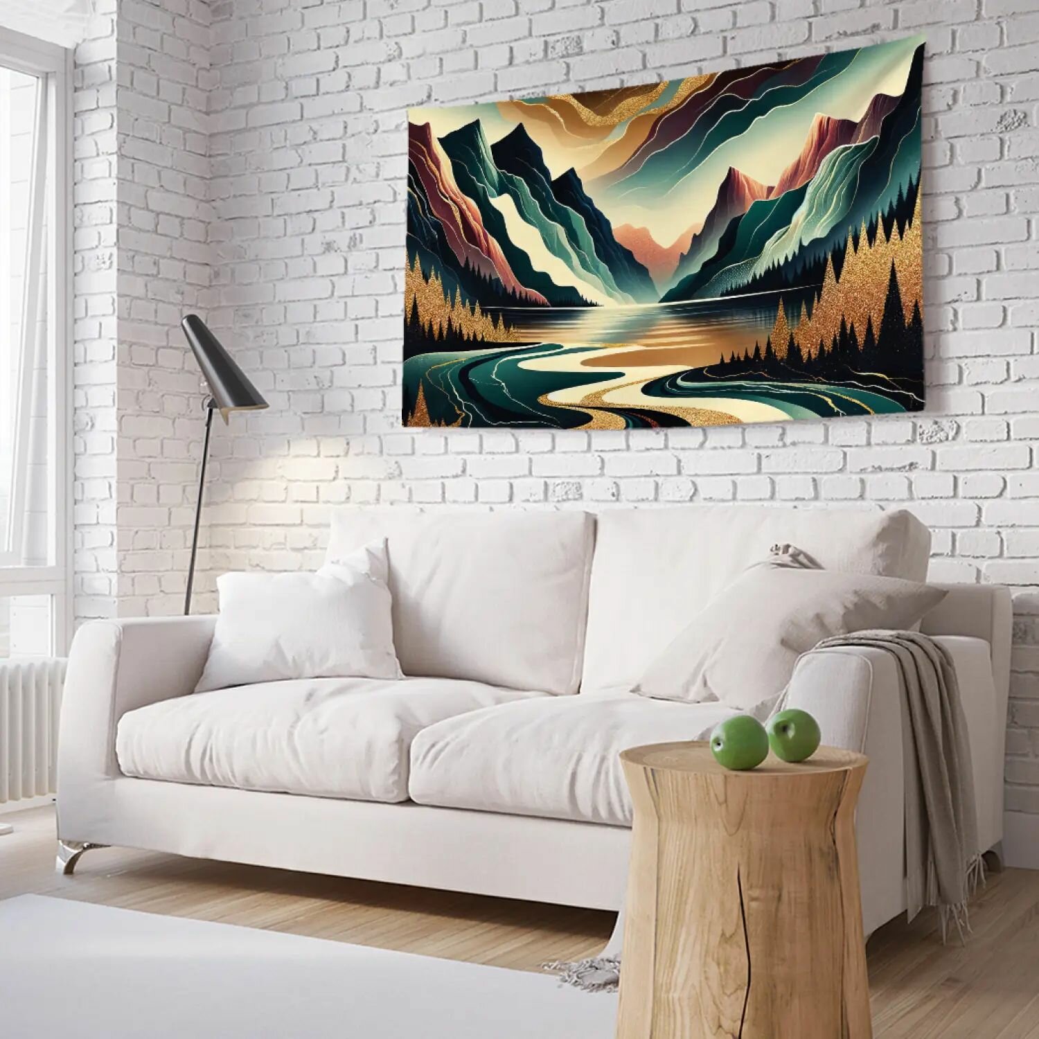 Горизонтальное фотопанно на стену JoyArty "Каменная река", из ткани, 100х150 см