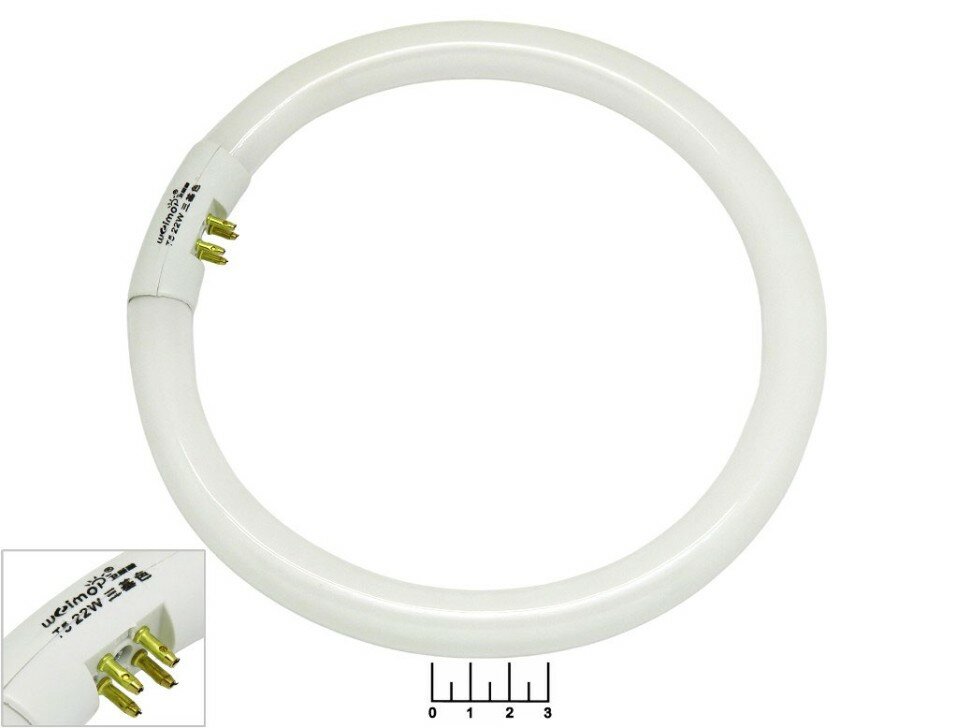 Лампа люминесцентная T5 22W 4200K белый G10Q (внутренние контакты) Weimop
