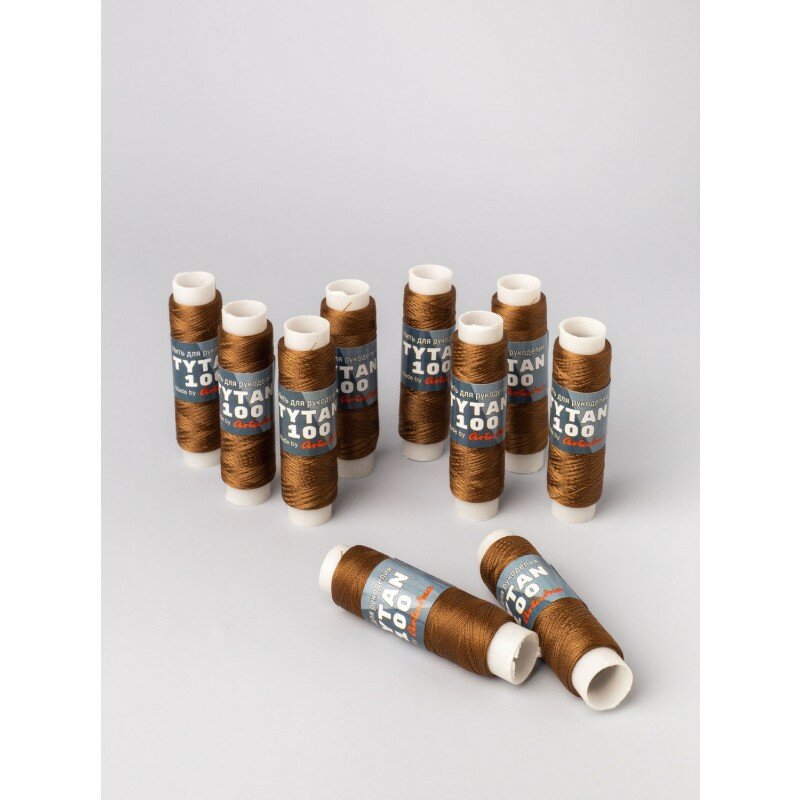Ariadna Tytan.2602 Нить для бисера Tytan 100 коричневая 100м (10 шт), 0.1 мм