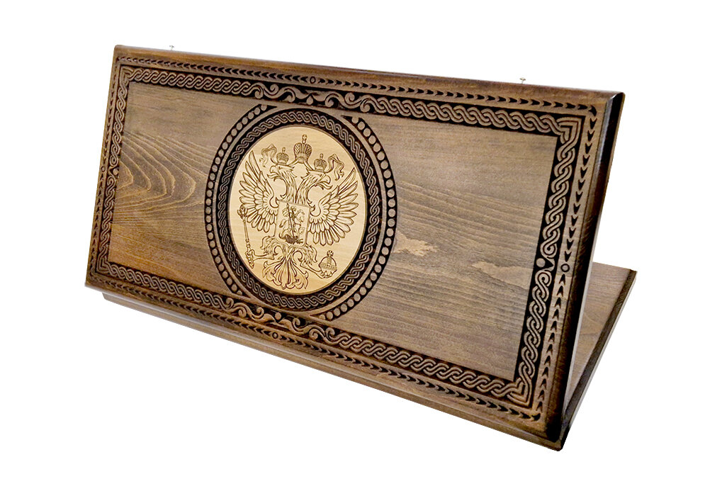 Нарды резные "Герб РФ 4" 60, Mirzoyan