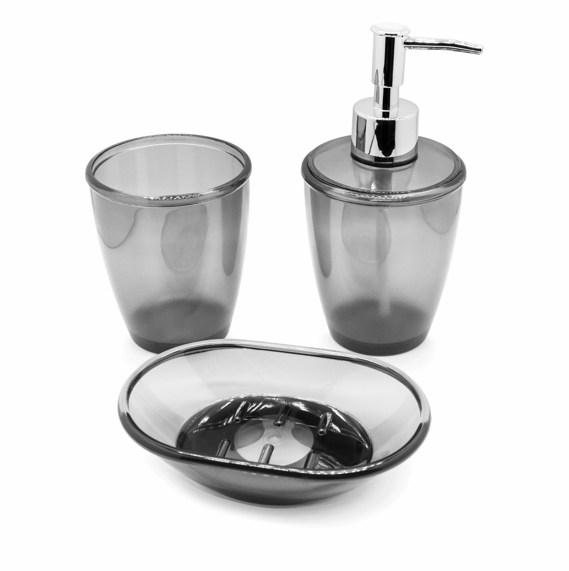 Набор для ванны Madam Set YS6462, пластик, серый, 3 предмета