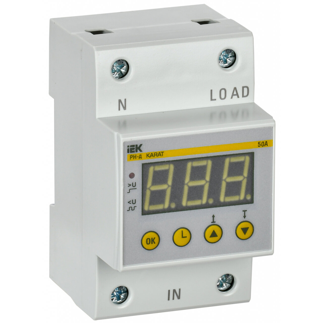 Реле напряжения РН-д 1-ф. 54мм 50А, IEK IVR31150 (1 шт.)