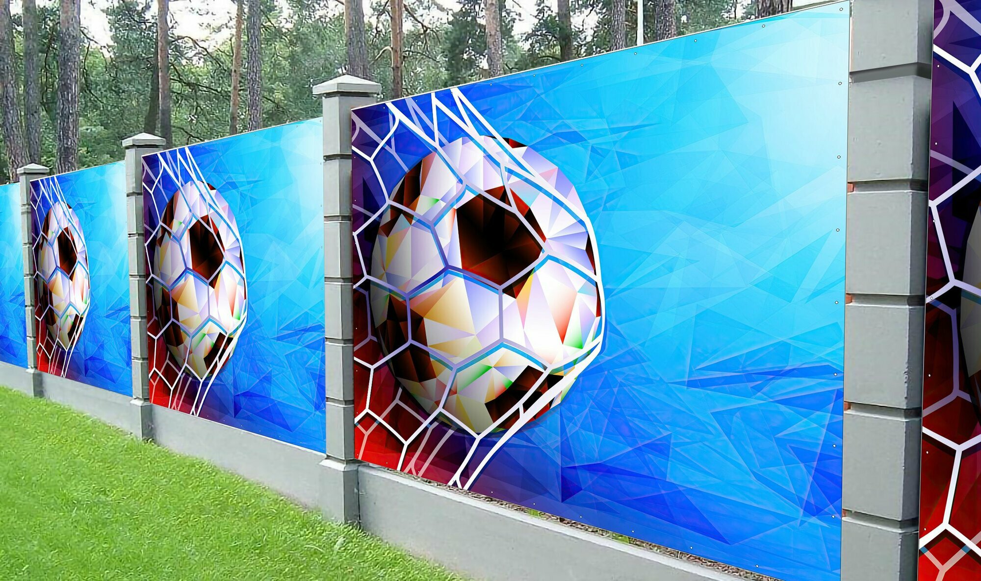 Фотосетка для забора, фасада Фотофасад с люверсами 3 х 2,4 м