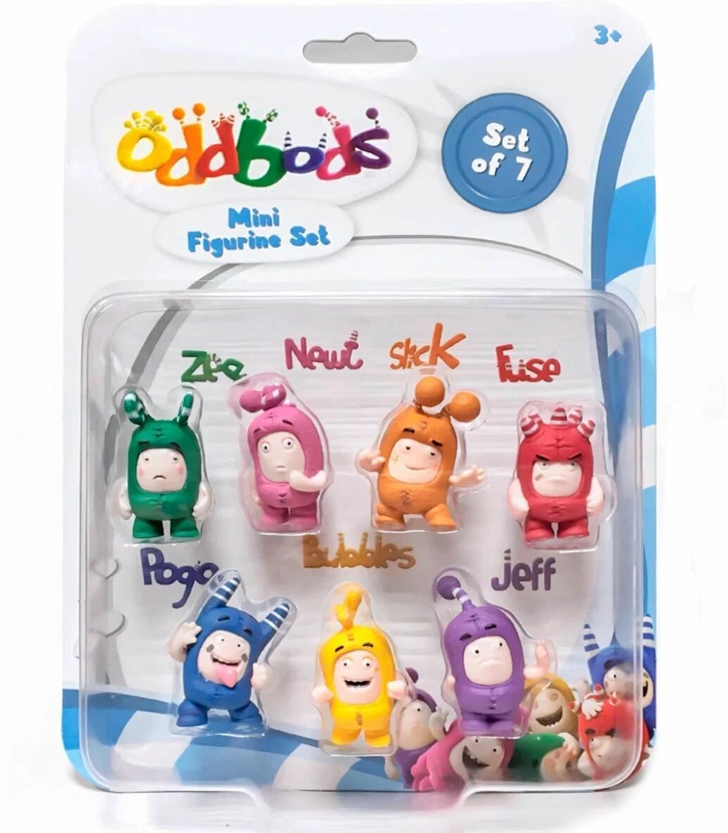 Игровой набор Oddbods Чуддики, 7 фигурок персонажей, высота 3,5 см