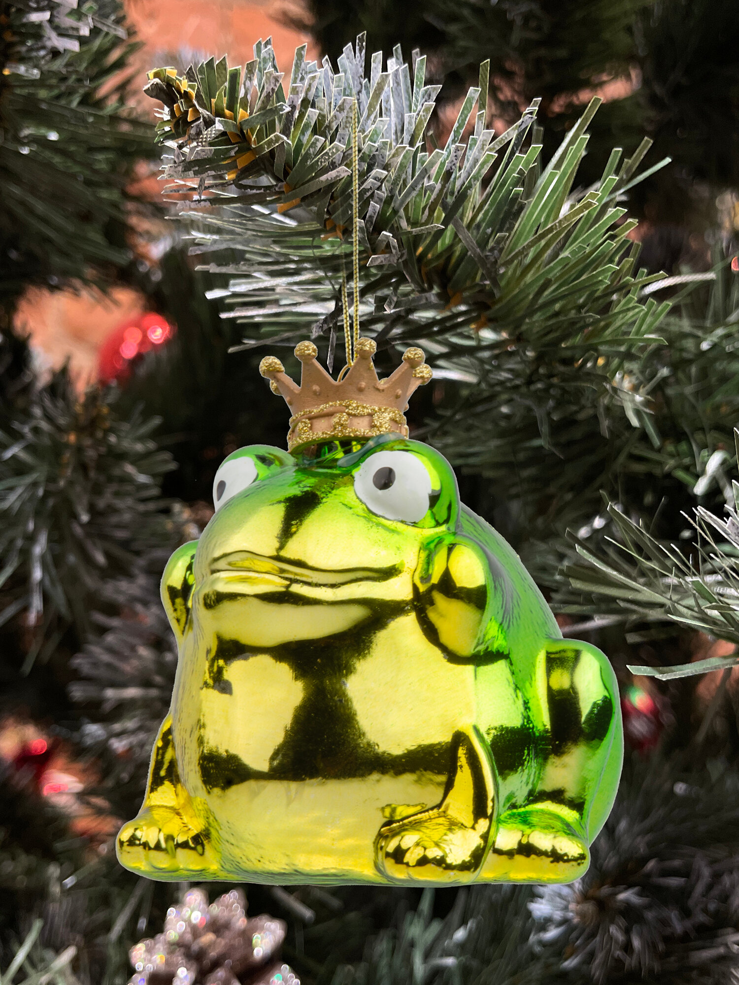 Стеклянная новогодняя елочная игрушка "UltraMarin" 137-LN НГ Царевна-лягушка 1 шт.