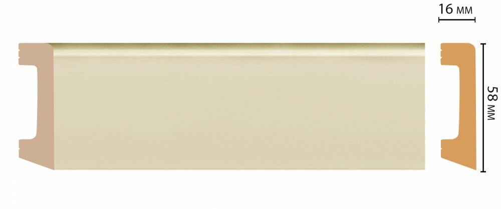 Плинтус Напольный Decomaster D234-61ДМ В58хШ16хД2400 мм / Декомастер.