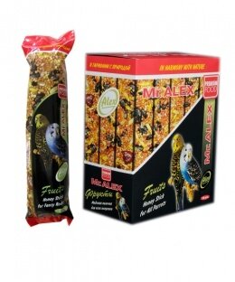 Mr.Alex Медовая палочка для попугаев "Фрукты", 80г 0.08 кг