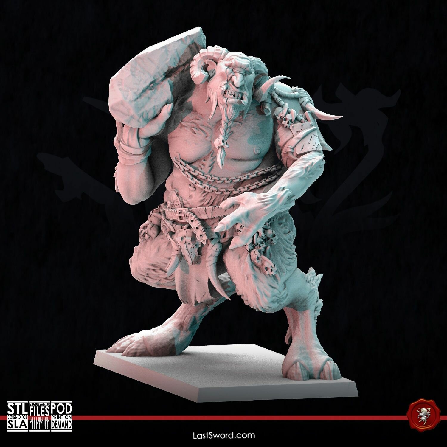 Миниатюра Warhammer Beastmen Longhorn Cyclop 1