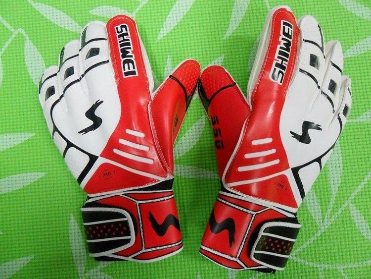 Перчатки вратарские, латексные, нескользящие, износостойкие, красные