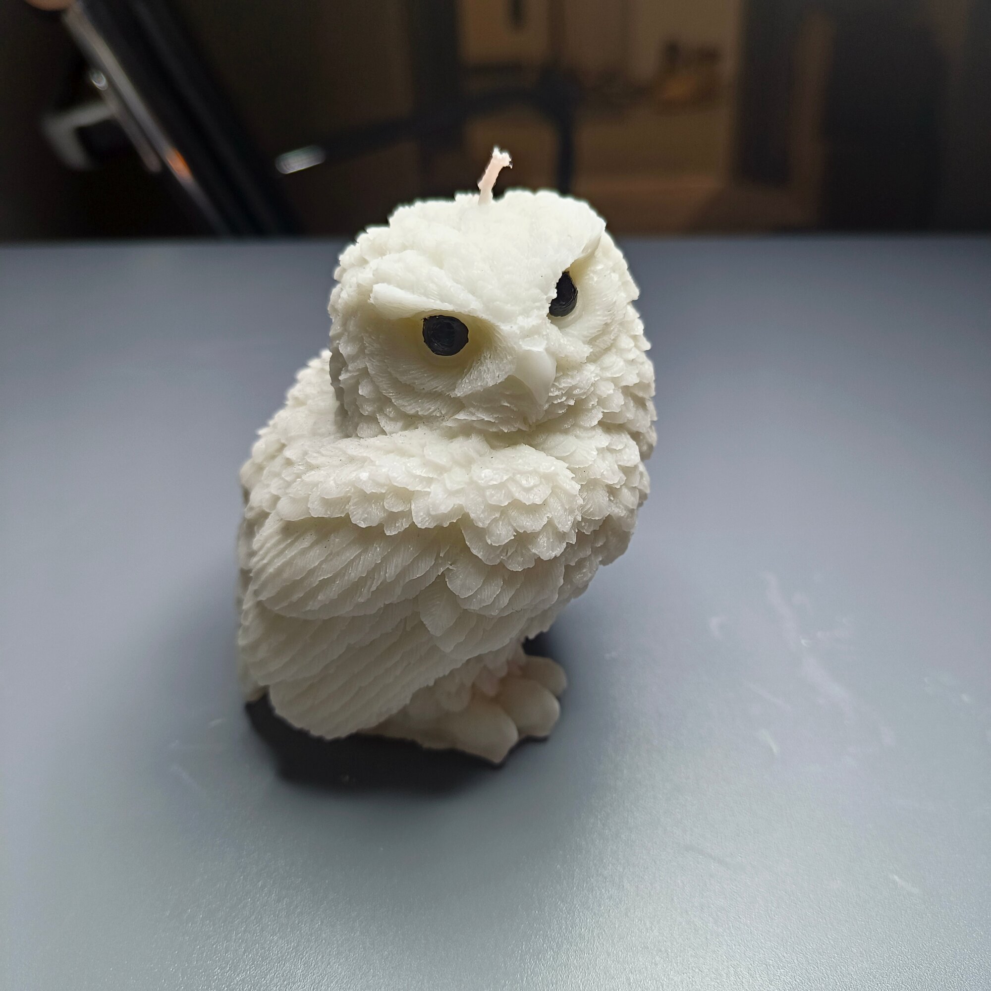 Свеча сова "Букля" белая